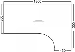 Ergonomický stůl ProOffice B 180 x 120 cm, pravý / Buk