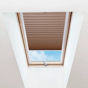 Roleta Plisé na střešní okna, Průsvitná, Skořicová, P 006 , 20 x 80 cm