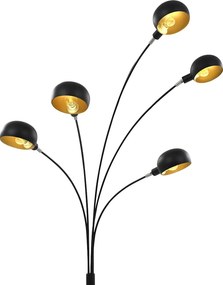 Stojací lampa 200 cm 5 x E14 černo-zlatá 282418