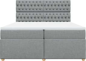 Box spring postel s matrací světle šedá 200 x 200 cm textil 3291394
