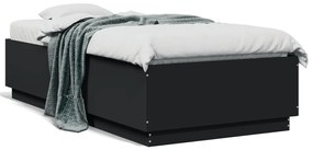 Rám postele s LED osvětlením černý 90 x 190 cm kompozitní dřevo