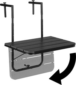 Závěsný balkónový stůl Aretto 60 cm černý
