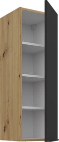 ARIA ac | horní skříňka 30 G-90 1F policová | 30 cm | VYSOKÁ | ANTI FINGERPRINT povrch | artisan/černá
