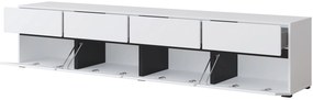 Helvetia Moderní TV stolek Cross 225 cm - bílá / černá