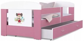 Dětská postel 180 x 80 cm FILIP RŮŽOVÁ vzor MICKEY Rozměry postele: 180x80 cm