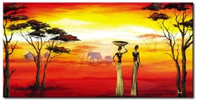 Obraz Krajina (1 díl) - ženy na pozadí africké krajiny se slony