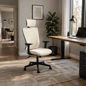 Ergonomická kancelářská židle ARLO - béžová látka