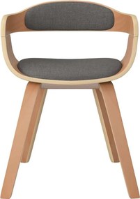 vidaXL Jídelní židle ohýbané dřevo a textil [3092375] Barva: světle šedá