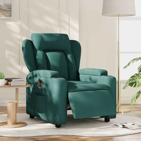 Elektrické polohovací křeslo tmavě zelené textil 3204464