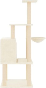 Škrabadlo pro kočky se sisalovými sloupky krémové 132 cm 171726