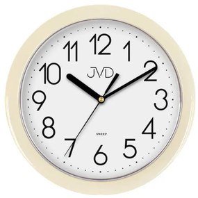 Béžové plastové nástěnné netikající tiché hodiny JVD sweep HP612.15
