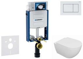 Geberit Kombifix - Set předstěnové instalace, klozetu Oudee a sedátka softclose, tlačítko Sigma20, bílá/bílá mat SANI15CA3121