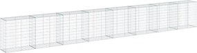 Gabionový koš s víkem 800 x 50 x 100 cm pozinkované železo 3295149
