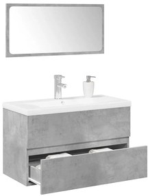 3dílný set koupelnového nábytku betonově šedý kompozitní dřevo