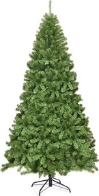 Costway 230 cm Umělý vánoční stromek s kovovým stojanem Christmas Tree Green