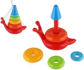 TEDDIES Skládací pyramida Šnek / 6 dílů / Plast / od 12 měsíců
