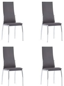 Jídelní židle 4 ks šedé umělá kůže - Default Title