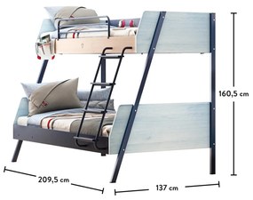 Čilek Studentská patrová postel (90x200-120x200 cm) Trio