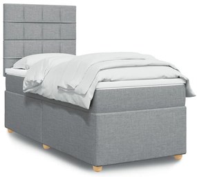 Box spring postel s matrací světle šedá 90x200 cm textil 3293463
