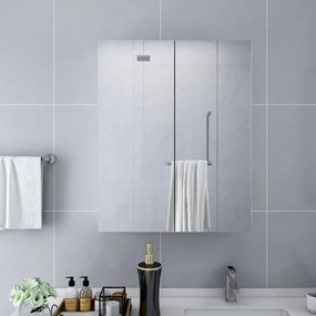 323607 Bathroom Mirror Cabinet White 60X15X75 Cm Mdf Šedá