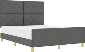 Rám postele s čelo Tmavě šedá 160 x 200 cm textil 3344817