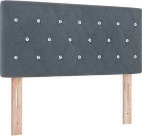 Postel s boxspringem s matrací Tmavě šedá 90 x 200 cm samet 3339081