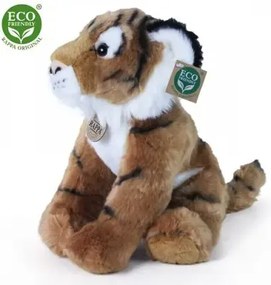 RAPPA Plyšový tygr sedící 30 cm / ECO-FRIENDLY / od 0 měsíců
