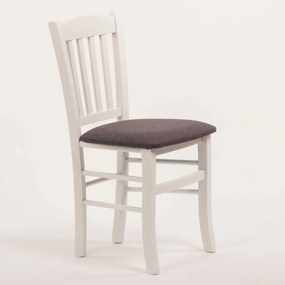 Stima Židle VENETA s čalouněným sedákem Odstín: Bílá (lak), Látky: LUX antracit 6