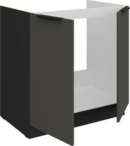 ARIA pe | dolní skříňka 80 ZL 2F dřezová | 80 cm | ANTI FINGERPRINT povrch | černá/šedá grafit