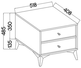 TOKYO 1 b | noční stolek 801 | 51,8 cm | béžová/zlatá