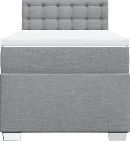Box spring postel s matrací světle šedá 90x190 cm textil 3285757