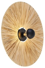 Rustikální nástěnná lampa černá s provazem 60 cm - Leia