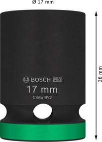 Průmyslová hlavice 1/2" Bosch PRO IMPACT Dostupné varianty: Průmyslová hlavice 1/2" Bosch PRO IMPACT 17 mm