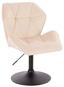 LuxuryForm DESIGN Otočná židle MILANO MAX VELUR na černém talíři - krémová