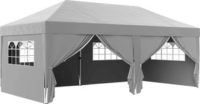 Pavilon cca 6x3m Stáj Odolný proti zimě Pop-up skládací pavilon s oknem Dveře na zip Boční díly UV ochrana