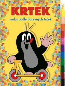 AKIM Maluj podle barevných teček Krtek (Krteček) II. omalovánky s voskovkami 708728