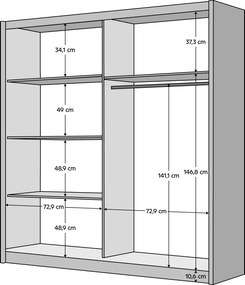 Skříň, 2D-150, bílá/dub artisan, BAJADERO TYP 1