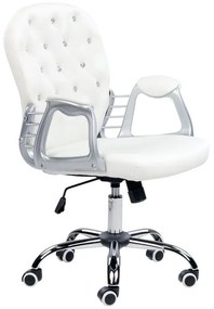 Otočná kancelářská židle z umělé kůže bílá PRINCESS Beliani