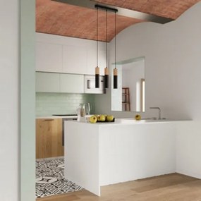 Lustr SOLLUX Pablo 3 GU10 3x40W bez zdroje SL.0634 přírodní dřevo a ocel černá