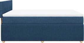 Box spring postel s matrací modrá 140x200 cm textil 3289785