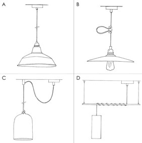 creative cables Závěsná lampa s textilním kabelem a dřevěným stínidlem Tub-E14 Barva: Neutrální