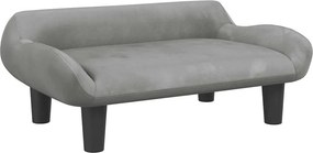 Pelíšek pro psy světle šedý 70 x 40 x 24 cm samet 171952