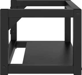 Nástěnný koupelnový regál pod umyvadlo černý 59x38x31 cm železo 338494