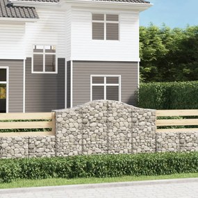 Klenuté gabionové koše 8 ks 200x50x120/140cm pozinkované železo 3145667