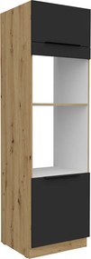 ARIA ac | vysoká skříňka 60 DPM-210 2F na vestavnou troubu a mikrovlnku | 60 cm | ANTI FINGERPRINT povrch | artisan/černá