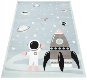 Chemex Dětský koberec Vesmírný astronaut různé velikosti modrý Rozměr: 250x180cm
