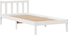 Postel s knihovnou bez matrace bílá 75x190 cm masivní borovice 3321728
