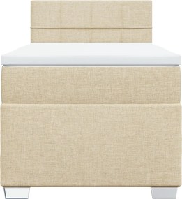 Box spring postel s matrací krémová 100 x 200 cm textil 3288104