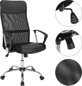 Casaria Kancelářská židle Deluxe Black s síťovinou