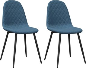 Jídelní židle 2 ks modré samet 325645